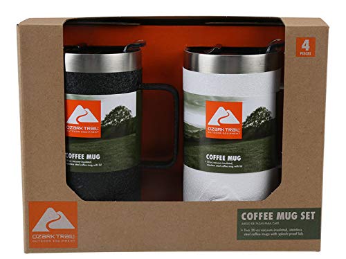OZARK TRAIL Coffee Mug Set of Two 20 oz Vacuum Insulated Stainless Stee