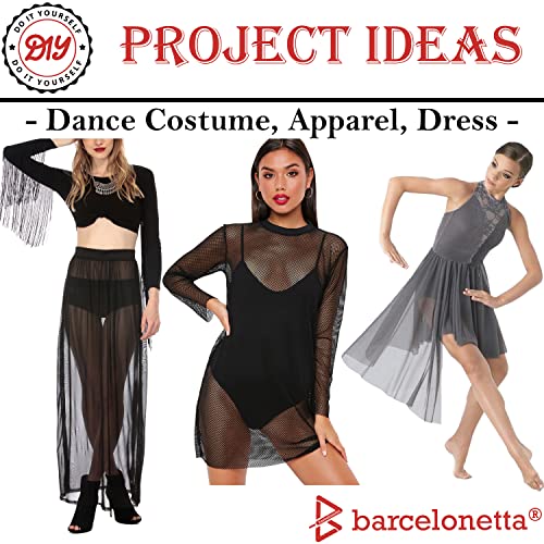 Power Mesh Fabric | 5 Yards Continuous | 60" Wide | 4-Way Stretch, 10% Spandex | Lightweight, Sheer (Scarlet)