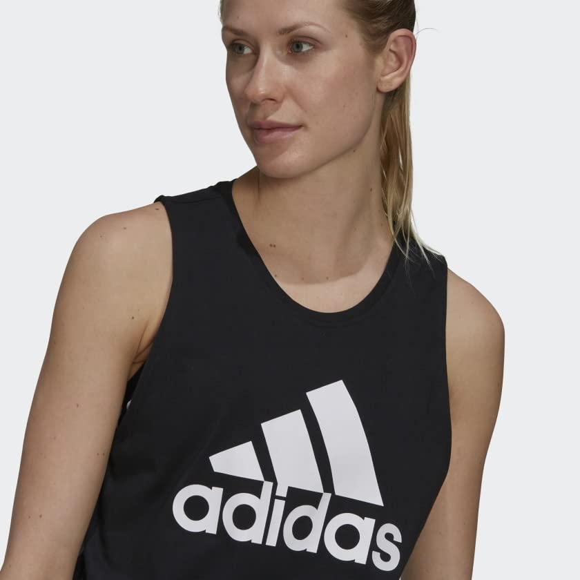 adidas Women's Essentials Big Logo Tank Top, Black/White, Medium