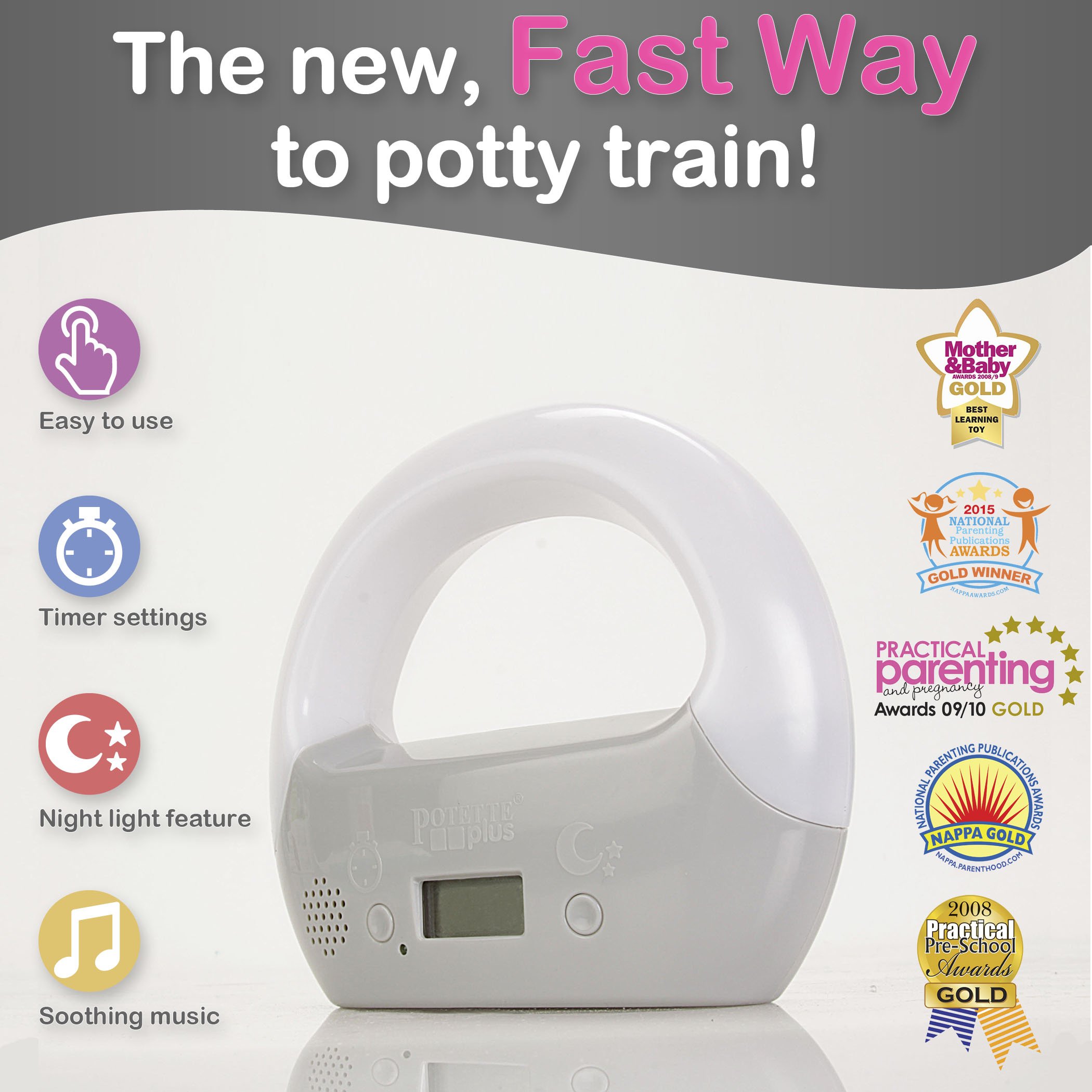 Kalencom Potette Plus 3-in-1 Potty Training Timer + Night Light + Lullaby Soother