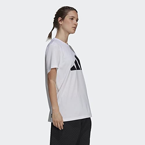 adidas Women's Standard Sportswear Three Bar T-Shirt, White, X-Large