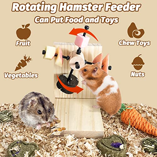 BNOSDM Wooden Foraging Toy for Small Animals Hamster Enrichment Foraging Toys Interactive Spin Guinea Pig Puzzle Toy for Dwarf Hamster Guinea Pig Chinchilla Rat Rabbit Chinchilla Bunny