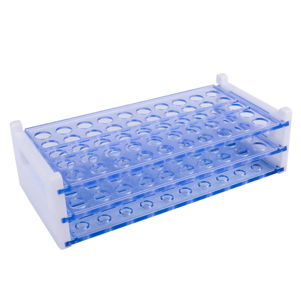 Bipee Scientific Detachable Test Tube Rack for Tubes of Dia.≤17mm, 50 Holes, PS Material (2pcs) (Tuberack-50x16)