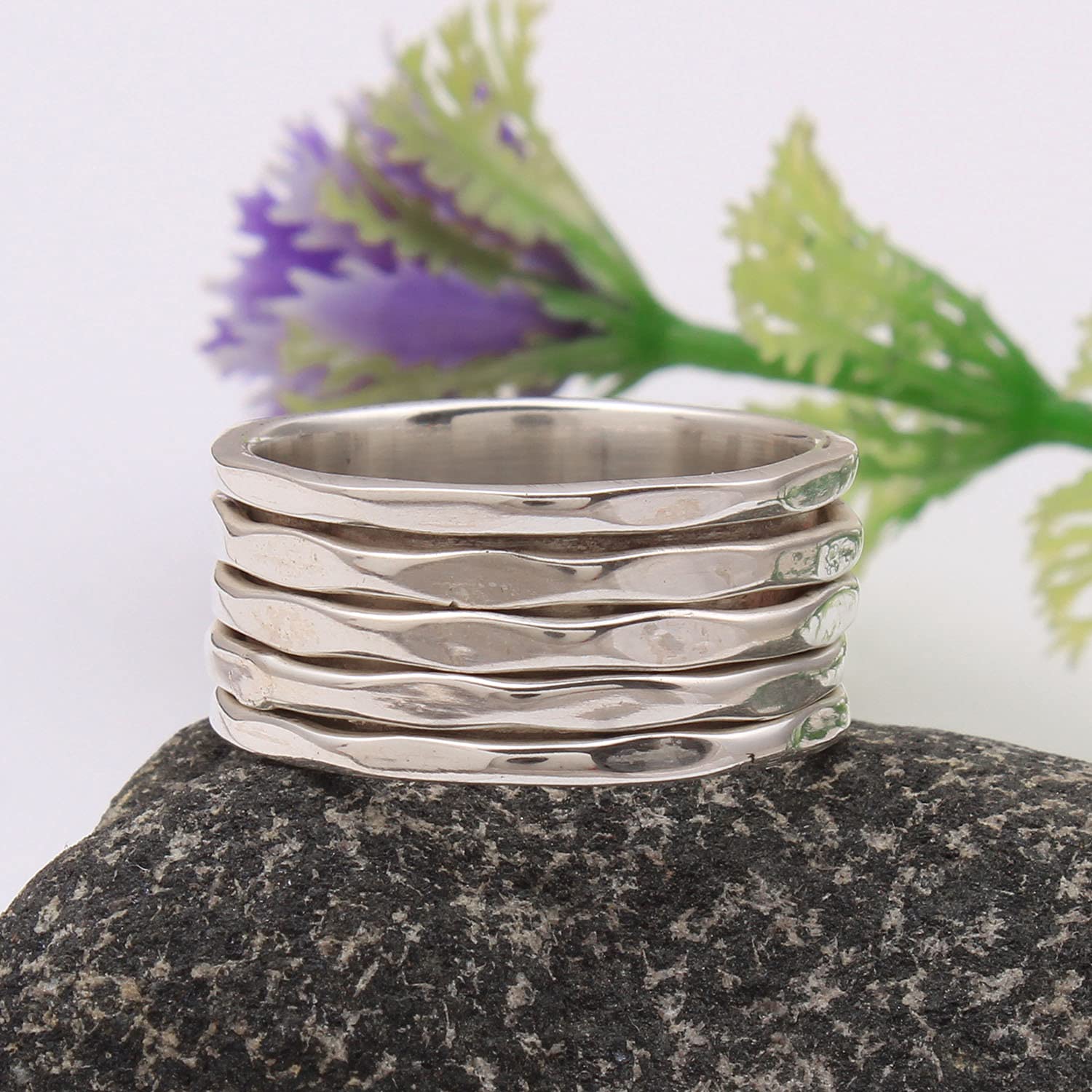 925 Sterling Silver Ring, Meditation Ring ,Spinner Ring, Plain Silver Ring (5)