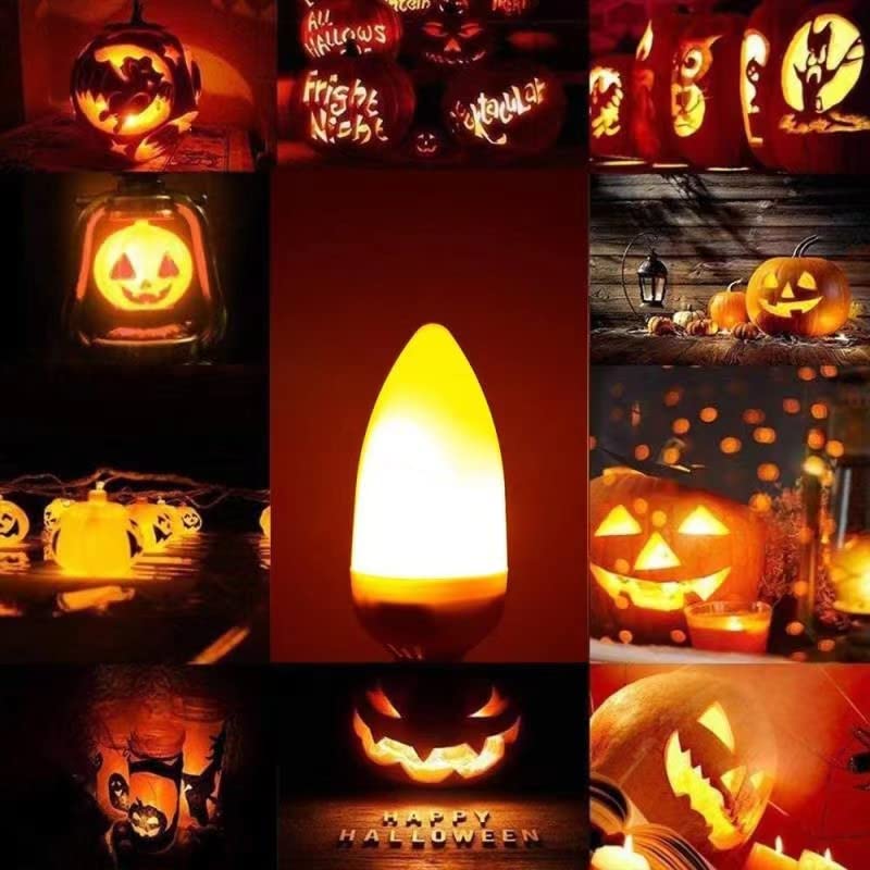 Baeyateda LED Flame Effect Light Bulb E26 Flickering Candle Light Bulbs Atmosphere Lamp for Home Gardens Wedding Party Halloween Christmas 2pcs
