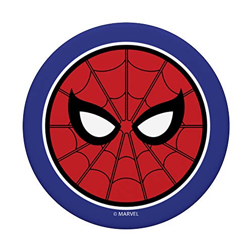 Marvel Spider-Man Web Face Blue Circle Logo PopSockets PopGrip: Swappable Grip for Phones & Tablets