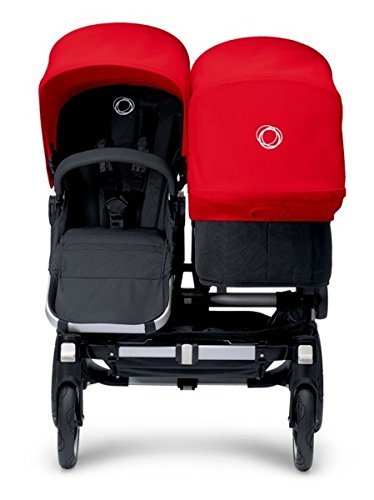 Bugaboo 2015 Donkey Twin Stroller Complete Set in Aluminum and Black
