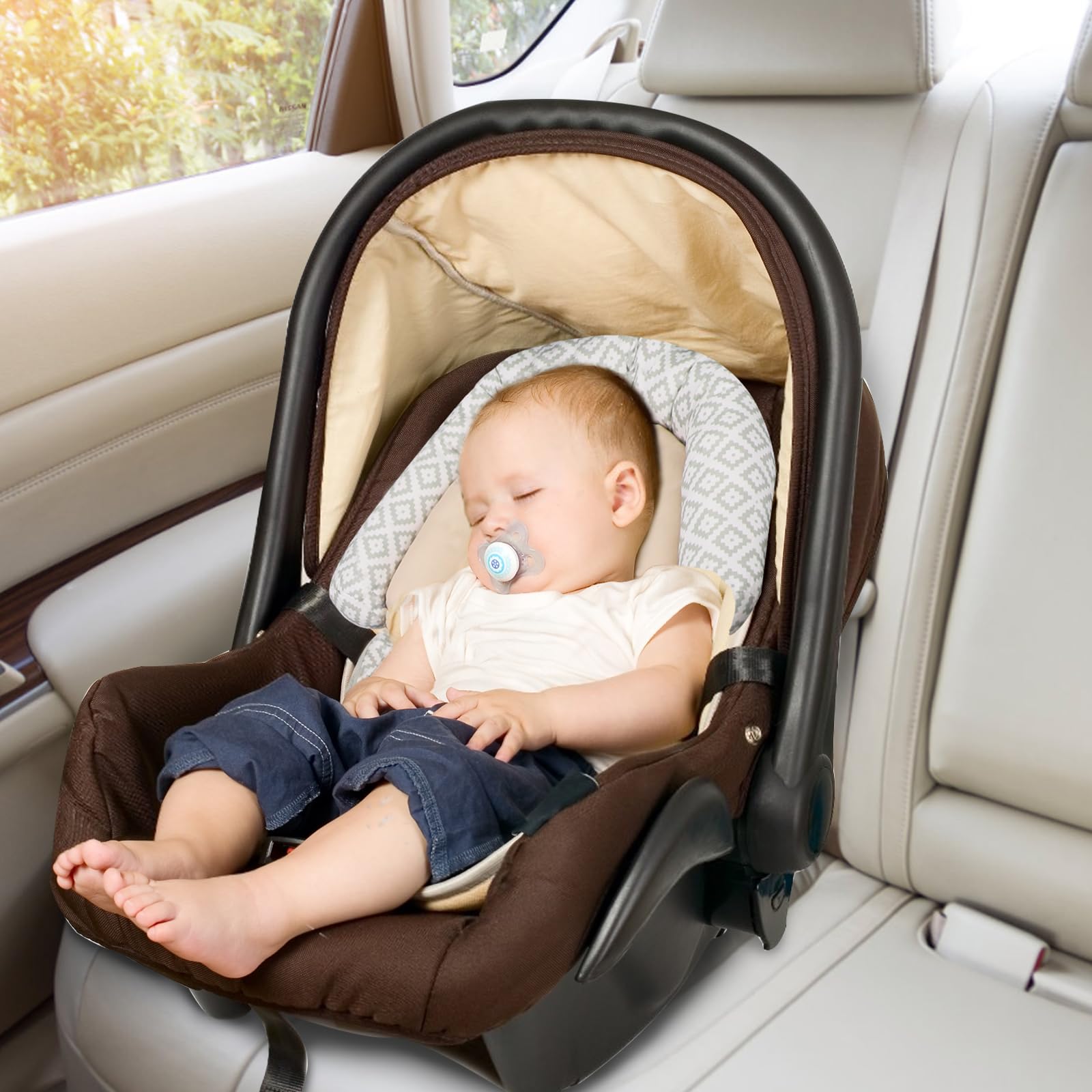 KAKIBLIN Soft Head Neck Support Cushion Pillow for Car Seat,Pushchair,Baby Carrier (Grey)