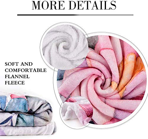 QH 58 x 80 Inch Painted Rainbow Pattern Super Soft Throw Blanket for Bed Couch Sofa Lightweight Travelling Camping Throw Size for Kids Adults All Season
