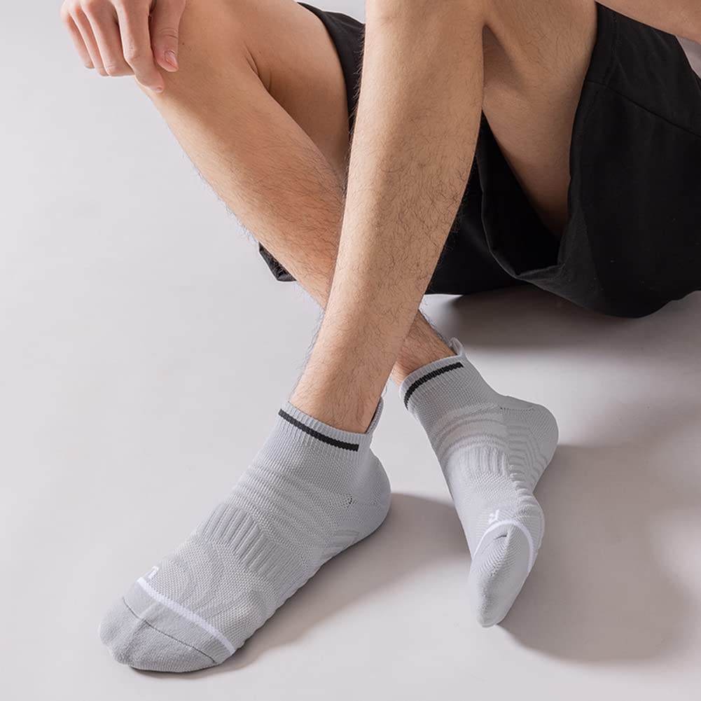 6 Pairs Men‘s Ankle Running Socks Cushioned Breathable Low Cut Athletic Marathon Tab Sports Socks