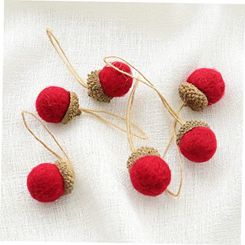 Artibetter 12pcs Felt Pine Cones Red Accessories Christmas Decor Dining Room Table Decor Winter Centerpieces for Table Christmas Pine Cone Ornaments Wool Felt Ball Ornaments Red DIY Pendant