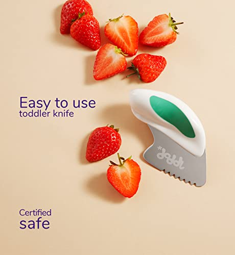 Doddl Food Knife for Children, Toddlers or Babies 12 Months + | Promotes Self Feeding Helping Your Child to Use Silverware Utensils in The Right Way (Lime Green)