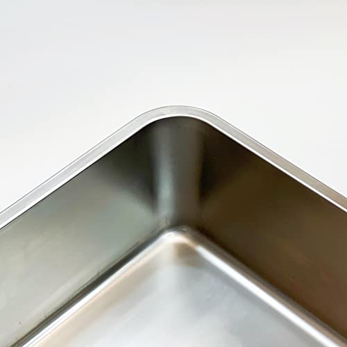 KUNWU Stainless Steel Pet Litter Box XL4 24"x16"x4" for Cat, Dog & Rabbit, Corrosion Resistant Easy Clean No Residue Build Up Never Absorbs Odor Stains Rusts Durable Pan (XL (24"x16"), 4" Deep)
