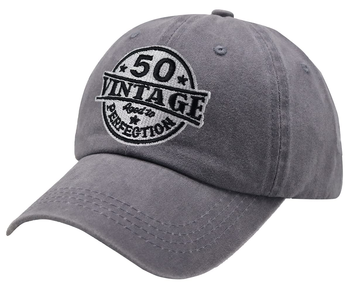 50th Birthday Gifts for Women Men, Vintage 1974 Hat, 50 Years Old Adjustable Embroidered Baseball Cap