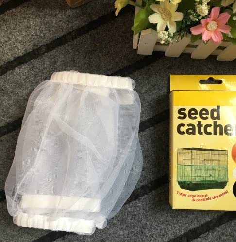 Pssopp Bird Cage Cover Durable Breathable Washable Mesh Seed Catcher Seed Catcher Guard Net Cover Large Size Bird Cage Good Night Cover (4 Colors)