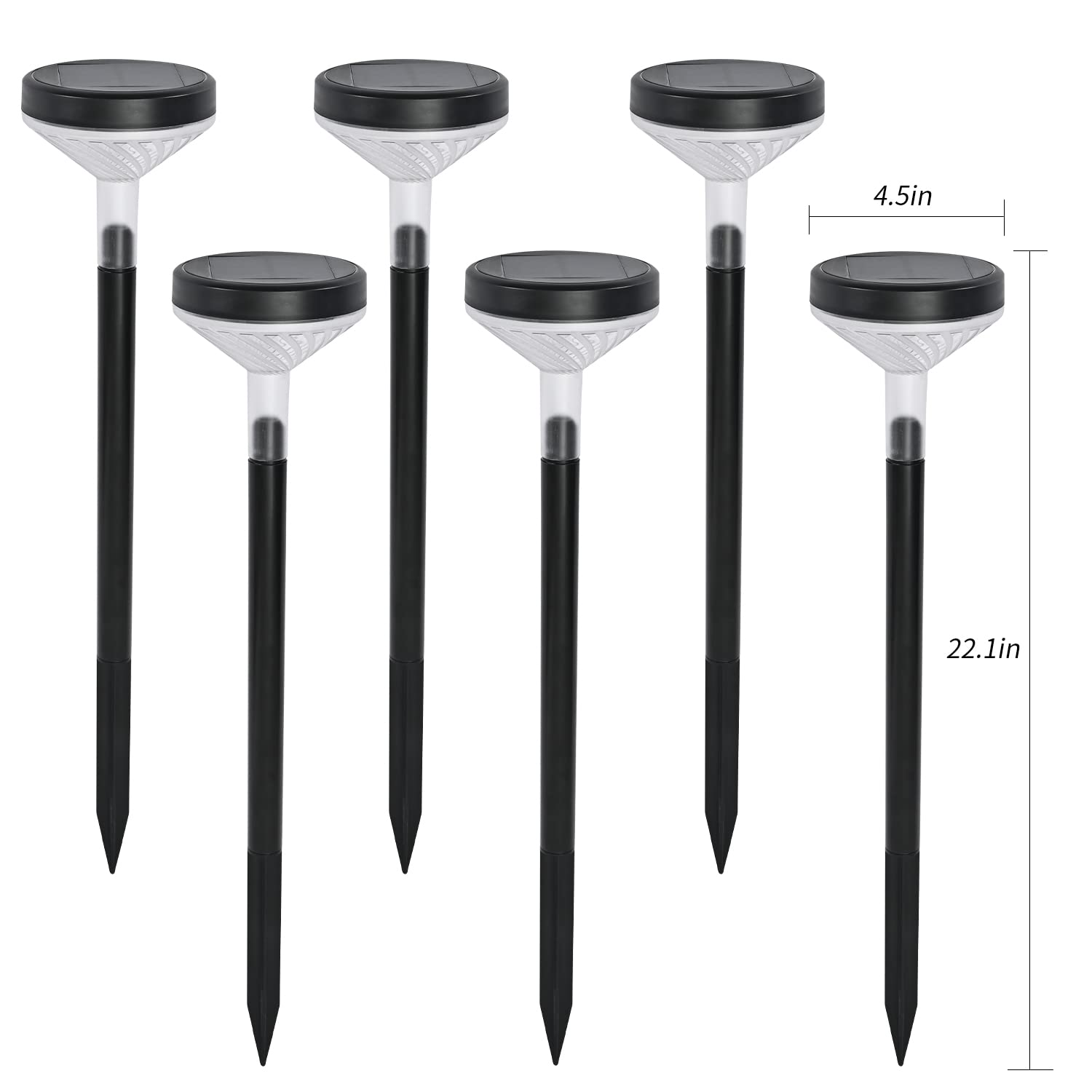 Buloti Solar Pathway Lights, 6 Pack 3 Lighting Modes Solar Outdoor Lights Pathway, Bright Solar Garden Lights Outdoor Waterproof Warm White Solar Path Lights for Walkway, Yard Landscape Lighting