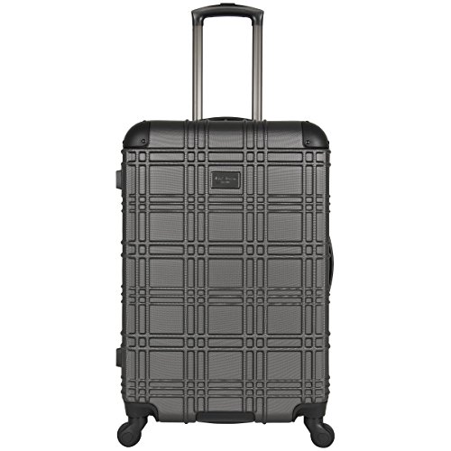 Ben Sherman Nottingham Lightweight Hardside 4-Wheel Spinner Travel Luggage, Charcoal, 24-inch Checked
