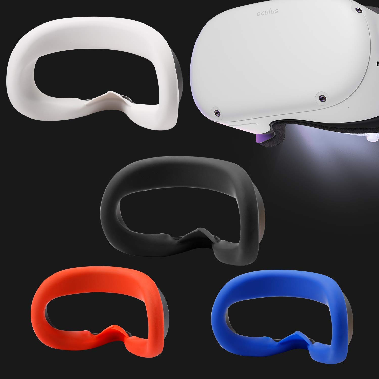 Devansi Newest VR Silicone Face Cover for Oculus Quest 2 Face Protect Skin Sweatproof Lightproof Anti-Leakage