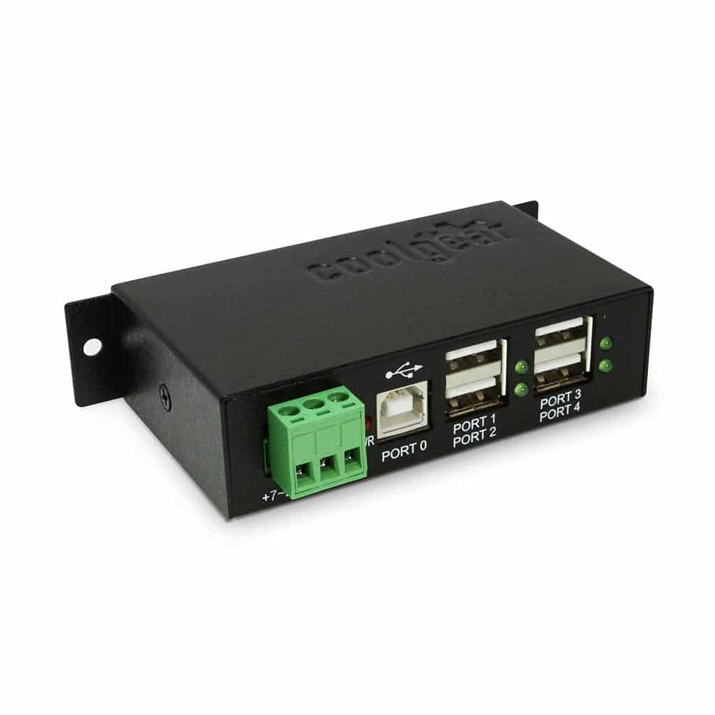 Industrial 4 Port USB 2.0 Powered Hub with Power Adapter for PC-MAC