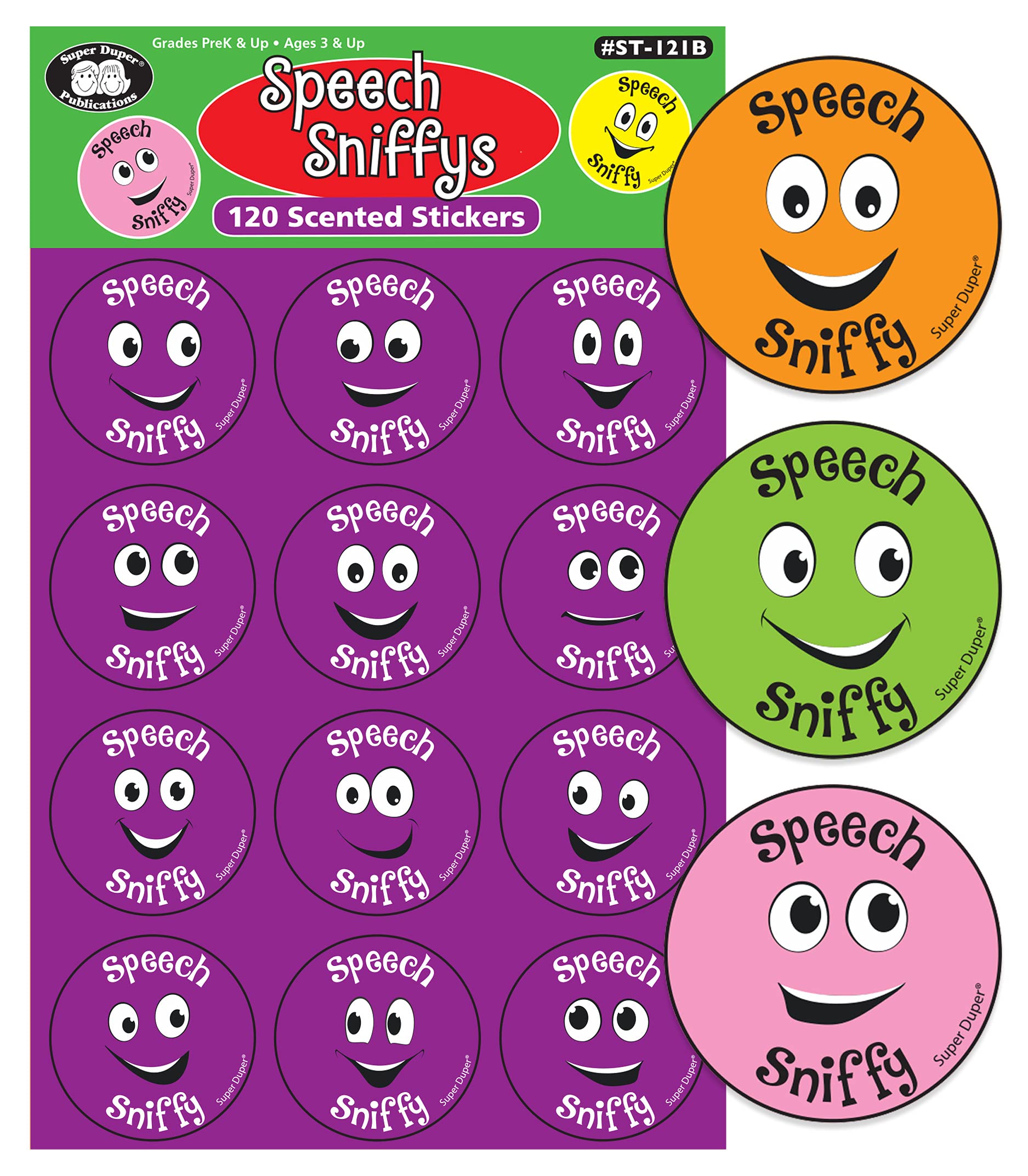 Super Duper Publications | 120 Speech Sniffys Scented Stickers | Educational Resource for Children