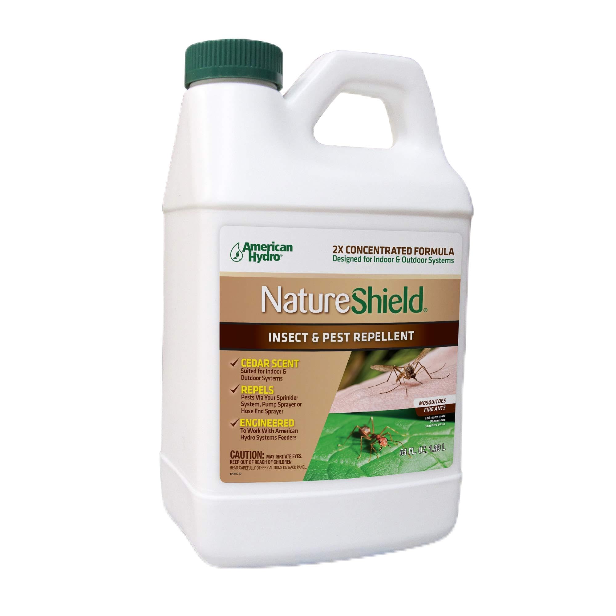 American Hydro Systems NatureShield Insect and Pest Repellent, Outdoor Bug Repellent for Patio and Lawn, Use with Irrigation Feeder System, Pump or Hose End Sprayer, 64 Oz