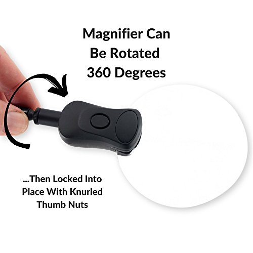 QuadHands LED 3x Magnifier w/ Light | Helping Hands Soldering Third Hand | Flexible Gooseneck Arm | Attach Magnetic Arm To Metal Stand or Surfaces | Scratch-Resistant Lens | Batteries Incl. | USA Made