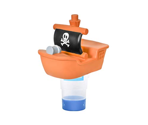 AquaAce Pirate Ship Floating Pool Chlorine Dispenser, Floater for 3 inch Chlorine Tablets