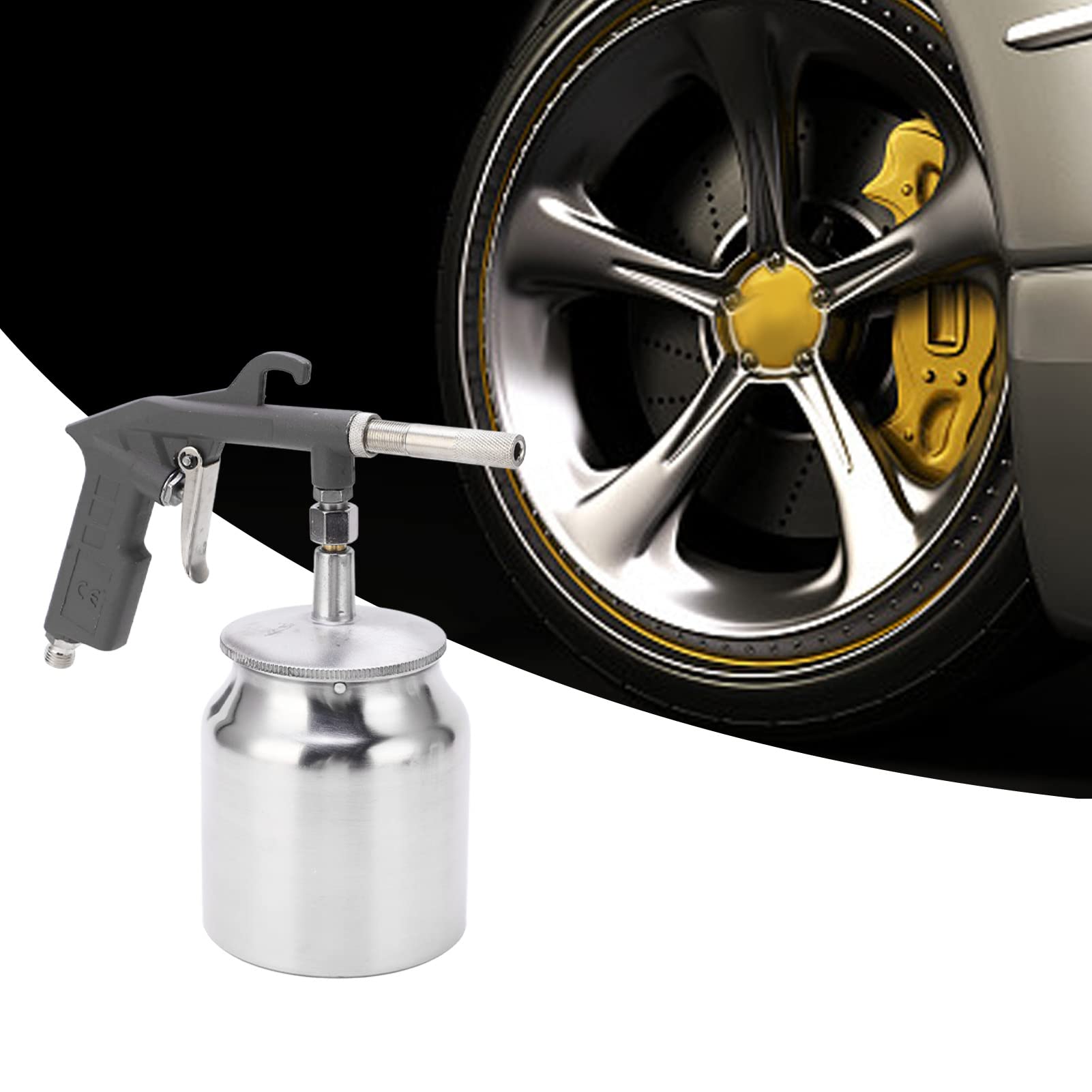 NDNCZDHC Sandblaster Gun Kit, 10.0 Bar High Pressure Air Sand Blaster Gun Aluminium Alloy Handheld Sandblasting Spray Gun Tool with 750CC Aluminium Pot for Sanding, Sandblasting, Polishing