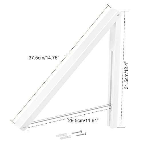 Anjuer Folding Clothes Hanger Wall Mounted Retractable Clothes Rack, Aluminum, Easy Installation, White