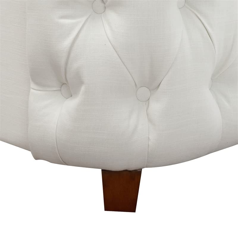 Jennifer Taylor Home Brooklyn King Tufted Panel Bed Headboard and Footboard Set, Antique White Polyester