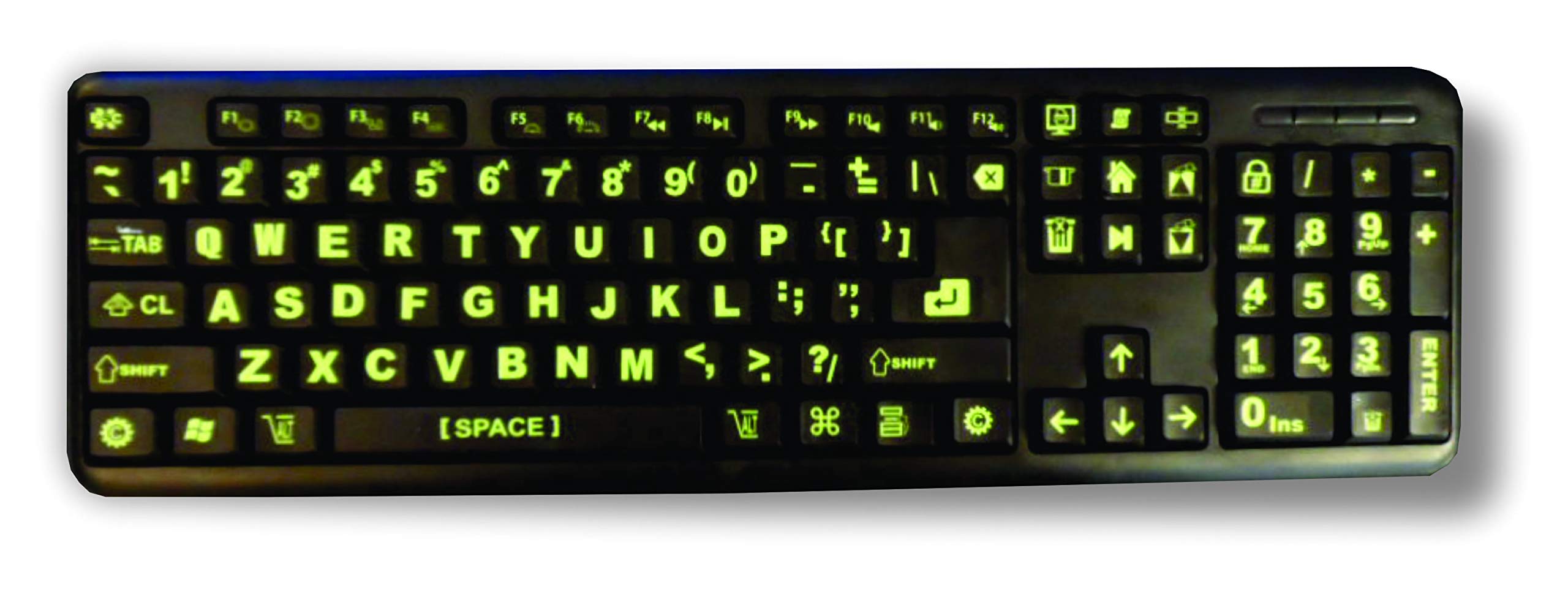Keyboard Stickers with Big Luminescent Extra Large Symbols. 200 Inlay Set. 3 Yr. Warranty. Will Not Wear or Fade. U.S. English Laptop & PC. Also Includes Pocket/Purse Magnifier, USB LED & Tweesers.
