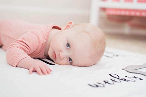 Prazoli White Baby Milestone Blanket Unisex - Baby Month Blanket Gender Neutral