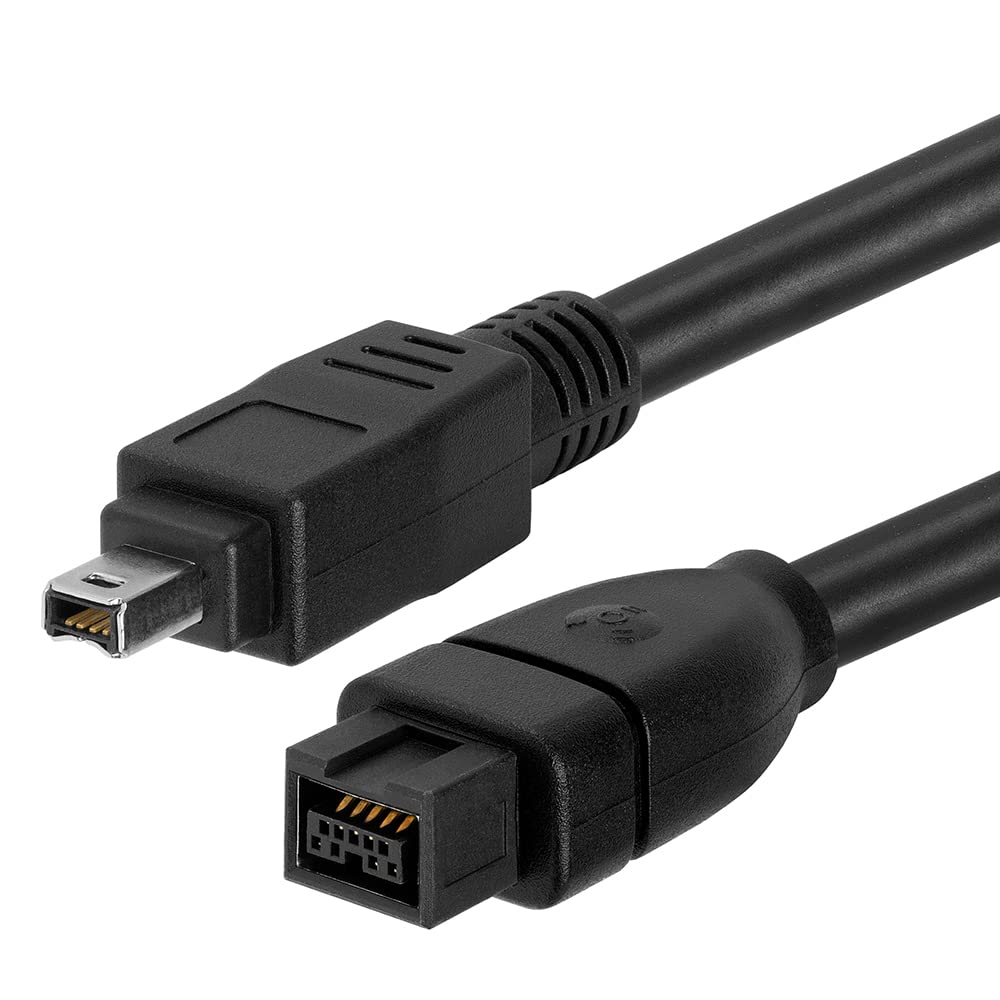 Cmple - 10FT Bilingual FireWire 800/Firewire 400 Cable - IEEE 1394 High Speed Firewire 9 Pin to 4 Pin Cable for MacBook PC - 10 Feet Black