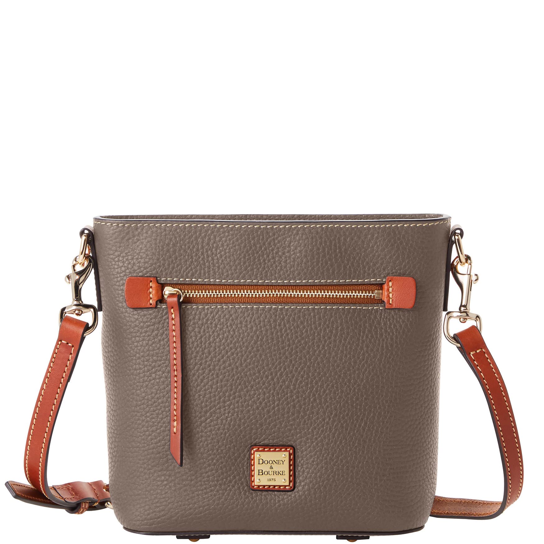 Dooney & Bourke Handbag, Pebble Grain Small Zip Crossbody - Grey
