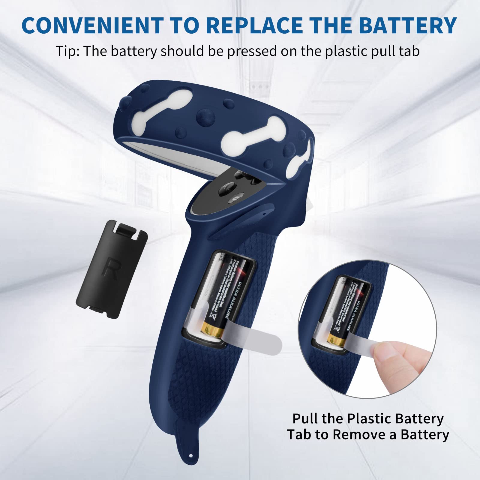 Acessories for Oculus Quest 2,Battery Pack for Oculus Quest 2 and Controller Grips Cover for Oculus Quest 2 with Battery Opening