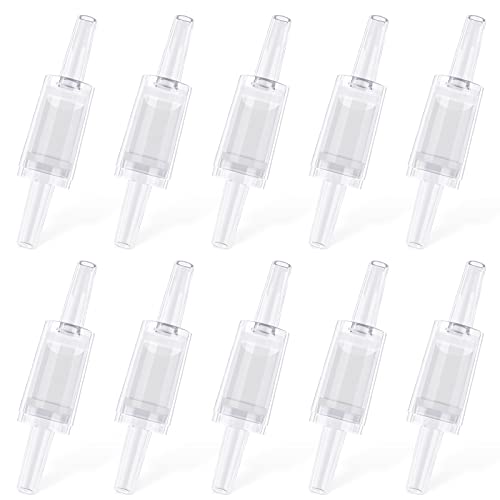Pawfly 10 PCS Aquarium Check Valves for Common Air Pumps White Plastic 1-Way Non-Return Valves Pump Protectors for Standard 3/16 Inch Airline Tubing Fish Tank Accessories for Aeration Setup