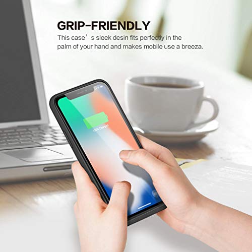 QTshine Battery Case for iPhone X/XS/10, Newest [6500mAh] Protective Portable Charging Case Rechargeable Extended Battery Pack for Apple iPhone X/XS/10(5.8') Backup Power Bank Cover - Black