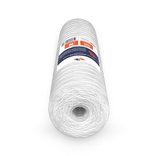 Aquaboon 1 Micron 20" ч 4.5" String Wound Sediment Water Filter Cartridge | Whole House Sediment Filtration | Compatible with PC40-20, WP1BB20P, 355222-45, WPP-45200-01, WPP-45200-01, 84650, 1-Pack