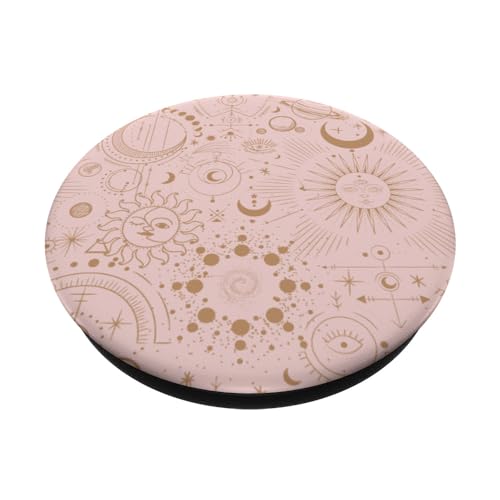 Astrology Space Stars Moon Mystical Pattern Pink PopSockets Standard PopGrip