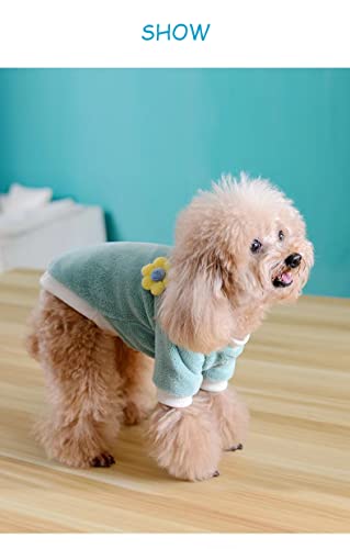 Dog Clothes, Pet Clothes, Soft Thickened Warm Puppy Clothes, Suitable for Autumn and Winter, Suitable for Small Dogs and Cats, Blue (Medium)