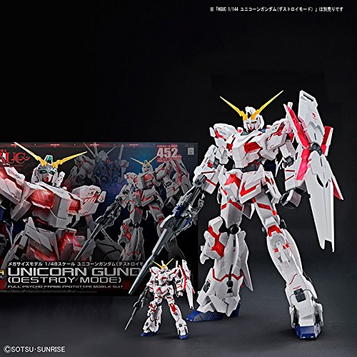 Bandai Hobby Mega Size 1/48 Unicorn Gundam [Destroy Mode] Gundam UC Model Kit Figure