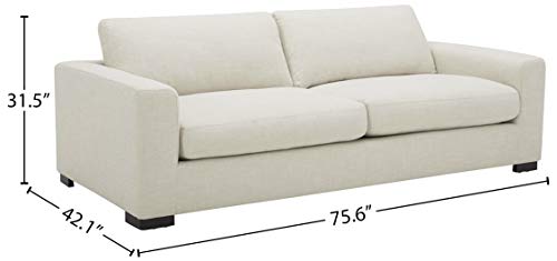 Stone & Beam Amazon Brand Stone Beam Westview Extra Deep Down Filled Couch W, 89" Sofa, Cream
