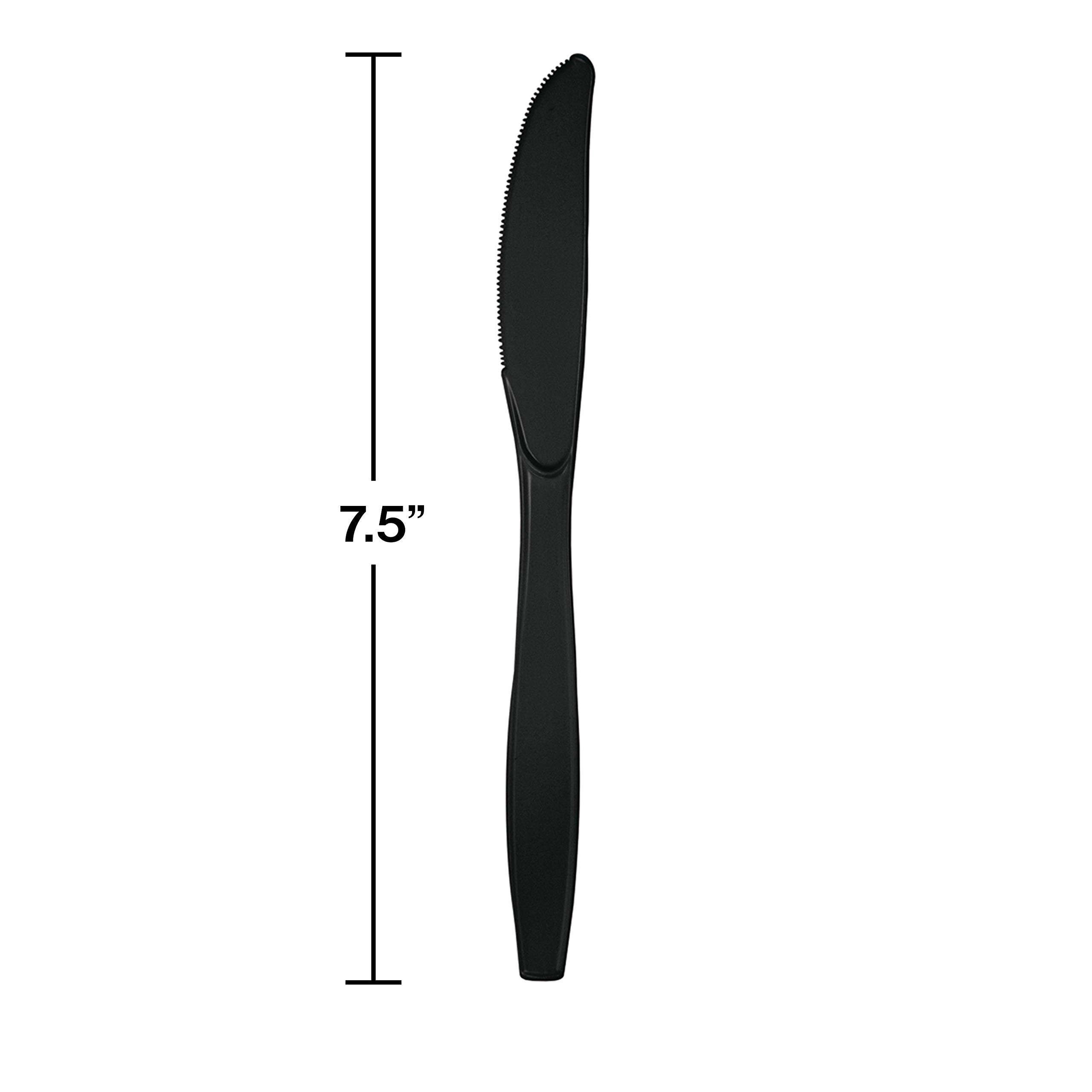 Creative Converting Plastic Knives, 50 Count, 7", Black Velvet