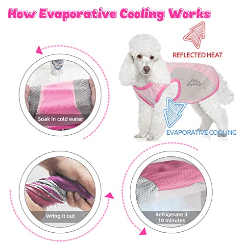 Dog Cooling Vest Instant Cooling T-Shirts for Summer Evaporative Microfiber Sun Protection Jacket Lightweight for Walking, Running High Visibility for Outdoor Activity (XXXL, Pink)