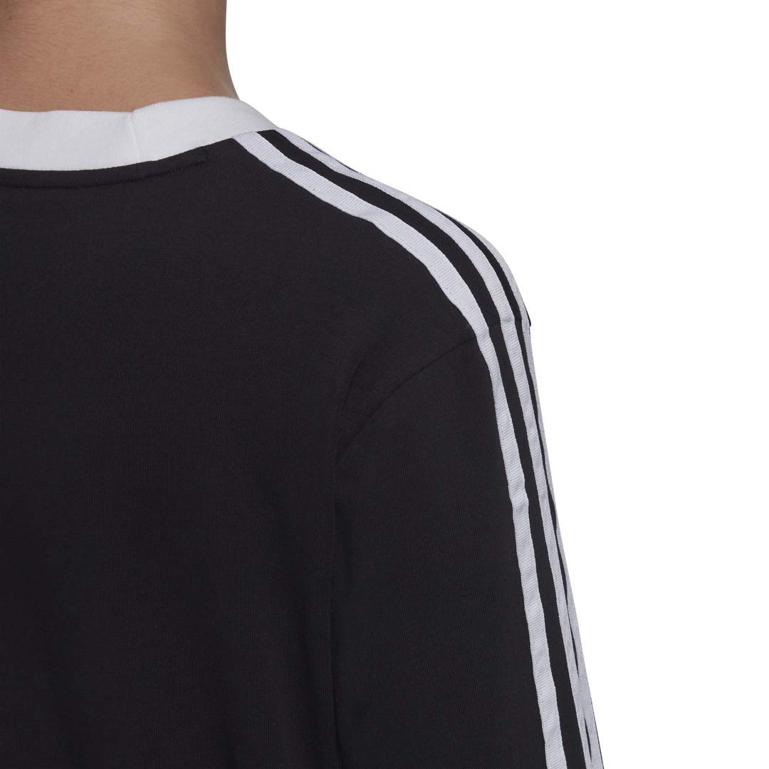 adidas Originals womens 3-Stripes Tee Black/White Small