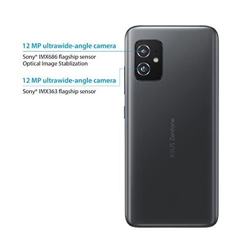 ASUS ZenFone 8-5.92β FHD+ 64MP/12MP Dual Camera with 12MP Front Camera 8GB RAM 256GB Storage 5G LTE Unlocked Dual SIM Cell Phone - ZS590KS-8G256G-BK