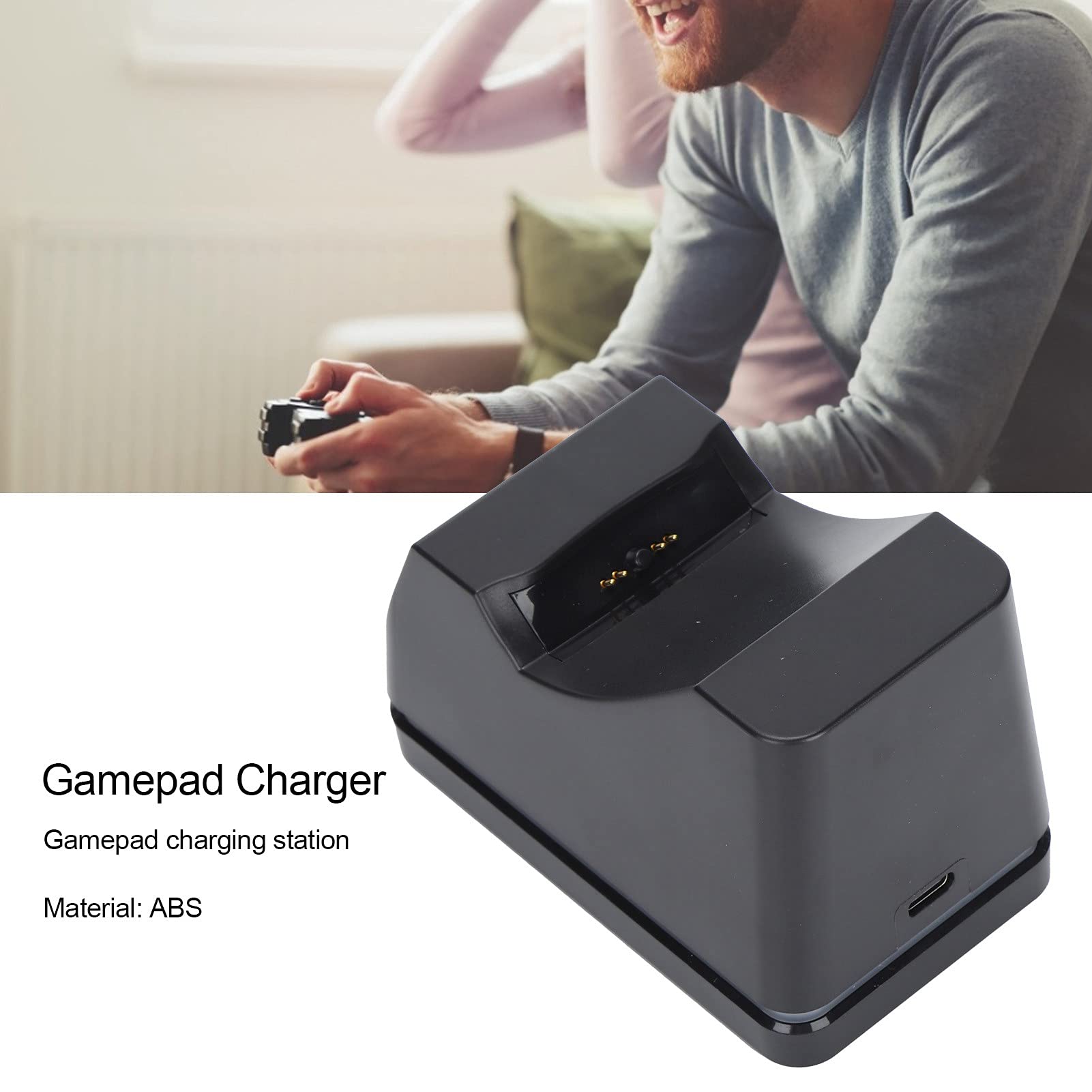 ASHATA Controller Charger for PS5, Controller Charging Dock Station for PS5,Single‑Channel Controller Charger Station,with LED Indicator, for PS5 Gamepad,Black