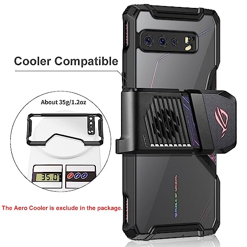 Fanbiya Case for ASUS ROG Phone 3, Cellphone Radiator Compatible, Heat Dissipation Magnetic Back, Ultra Clear Shockproof Case with Tempered Glass (ROG 3, Clear)