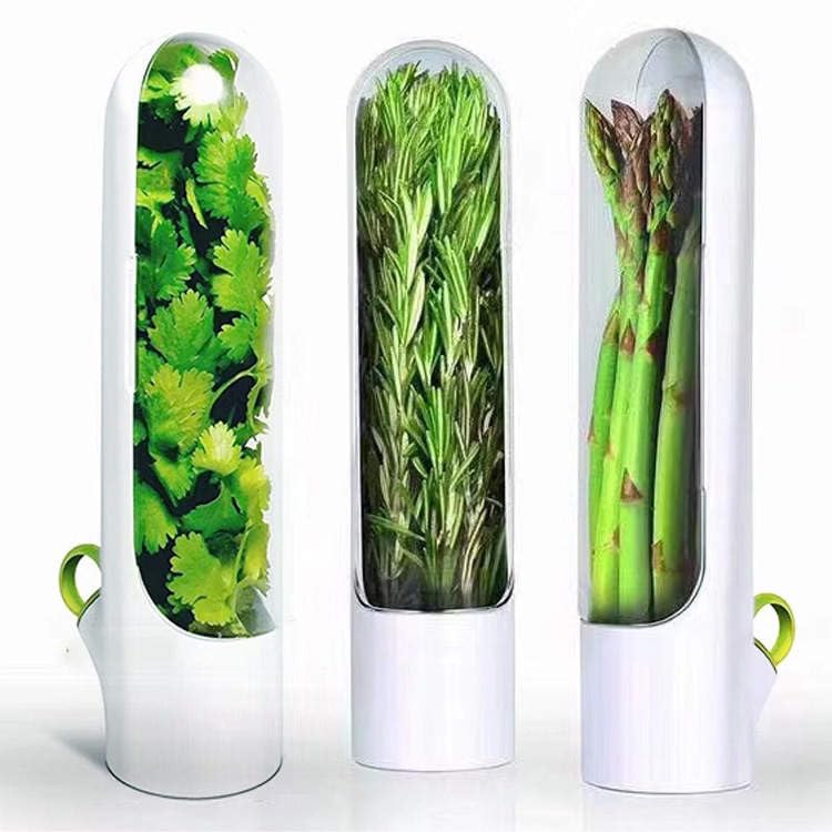 KaiZay Herb Saver fridge organizers and storage fruit containers for herbs container refrigerator produce vegetable cilantro professional kitchen gadgets jars fresh parsley asparagus basil thyme