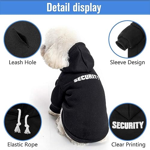 Dog Hoodie Pet Clothes - Security Printed Pet Sweaters with Hat Soft Cotton Coat Winter for Small Medium Large Dogs Cats